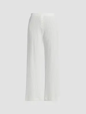 LESET Boxer Rib-knit Pants - White