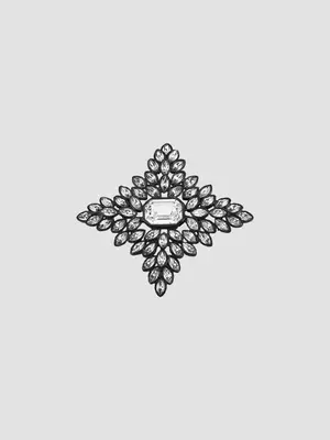 KENNETH JAY LANE Black Line Cruciform Brooch