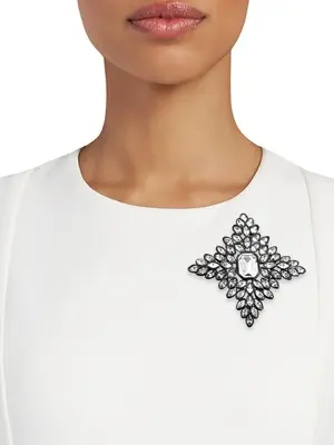 KENNETH JAY LANE Black Line Cruciform Brooch