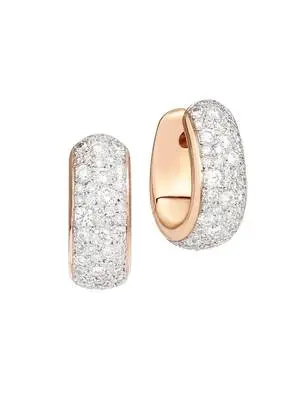 Pomellato Iconica 18k & Diamond Huggie Hoop Earrings - White Diamond