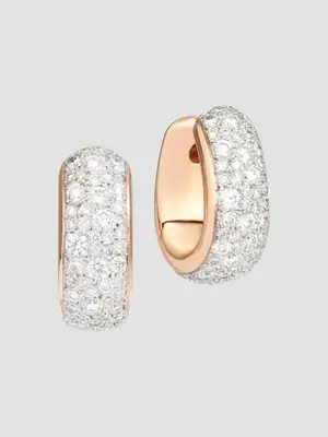 Pomellato Iconica 18k & Diamond Huggie Hoop Earrings - White Diamond