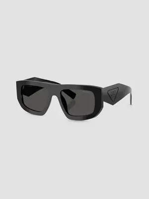 Prada 53mm Geometric Sunglasses - Black