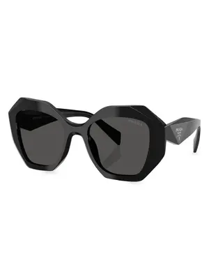 Prada 53mm Geometric Sunglasses - Darkgreyblack
