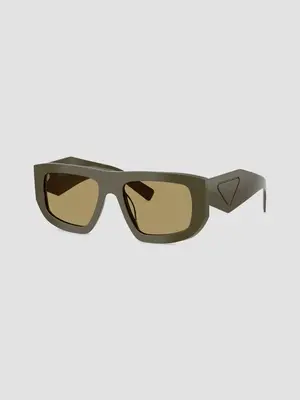 Prada 53mm Geometric Sunglasses - Olive