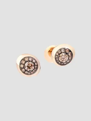 Pomellato Nuvola 18k & Stud Earrings - Brown Diamond