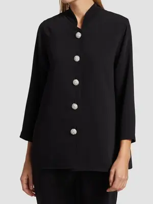 Caroline Rose Suzette Pavé-button Crepe Jacket