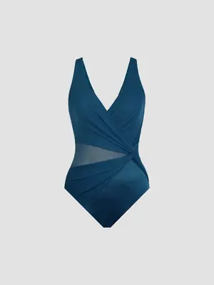 Miraclesuit Illusion Circe V-neck One-piece Swimsuit - Black