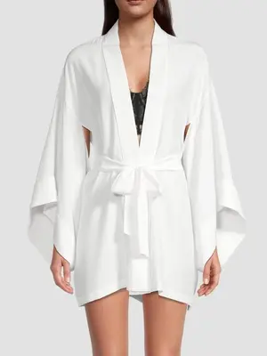 Kiki De Montparnasse Silk Kimono-inspired Robe - Ivory
