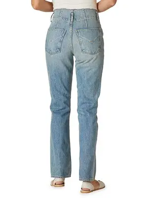 Hudson Jeans Pleated Straight-leg Jeans
