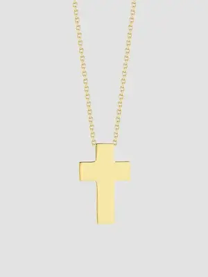 Roberto Coin Tiny Treasures 18k Yellow Cross Pendant Necklace - Gold