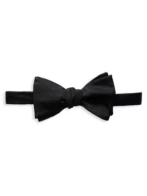 Eton Grosgrain Silk Pre-tied Bow Tie - Black