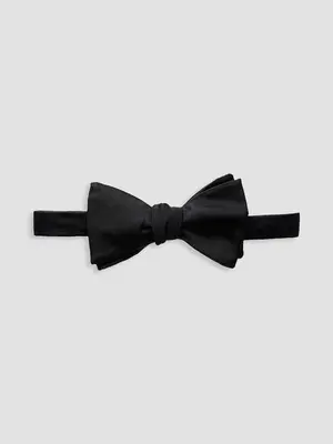 Eton Grosgrain Silk Pre-tied Bow Tie - Black
