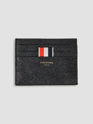 Thom Browne Pebble-grain Leather Card Holder - Black