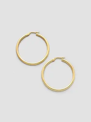 ROBERTO COIN 18k Yellow Gold Hoop Earrings/1.4"
