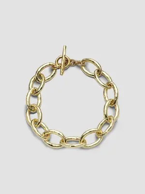 Ippolita Classico 18k Yellow Hammered Bastille Mini Link Bracelet - Gold