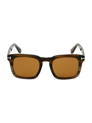 TOM FORD Dax 50mm Square Sunglasses Havana Brown