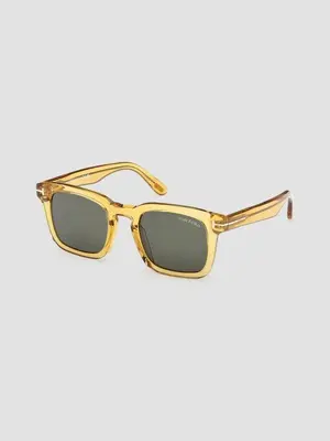 TOM FORD Dax 50mm Square Sunglasses - Yellow Grey