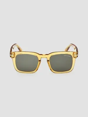 TOM FORD Dax 50mm Square Sunglasses - Yellow Grey