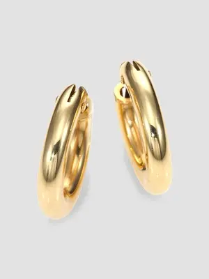 Roberto Coin 18k Yellow Petite Oval Hoop Earrings - Gold