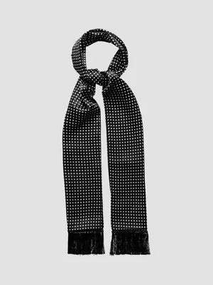 Eton Polka Dot Silk Scarf - Black