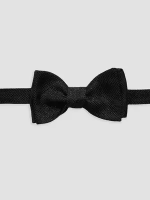 Eton Lurex Silk Self-tied Bow Tie - Black