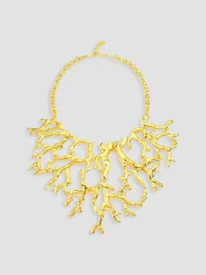 KENNETH JAY LANE Branch Statet Bib Necklace - Gold