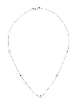Roberto Coin Diamond The Inch 18k & Diamond 5-station Necklace/18 - White Gold