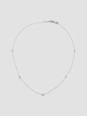 Roberto Coin Diamond The Inch 18k & Diamond 5-station Necklace/18 - White Gold