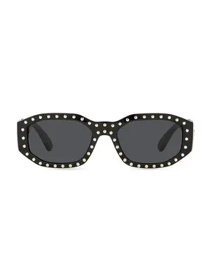Versace 0ve4361 53mm Hexagon Sunglasses Black Grey
