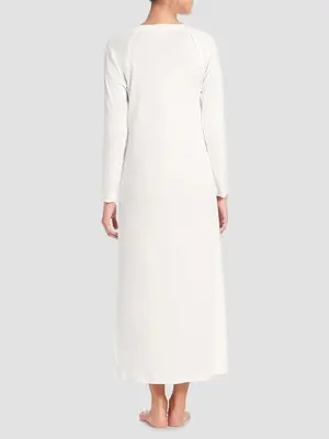 Hanro Pure Essence Long-sleeve Gown - Off White