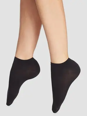 Wolford Cotton Sneaker Socks - Black