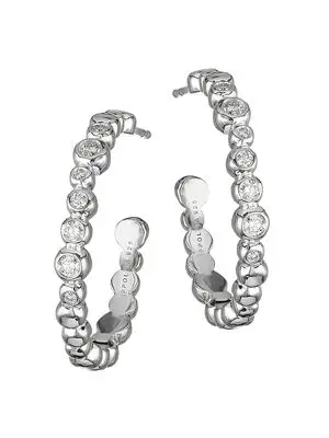 Ippolita Stardust Sterling & Diamond Hoop Earrings - Silver