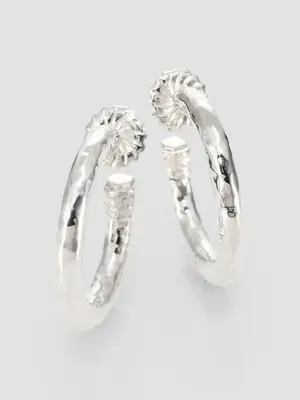 Ippolita Classico Sterling Hammered Hoop Earrings - Silver
