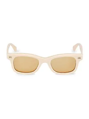 R H U D E Men's Sun Ray Acetate 48mm Rectangular Sunglasses - White Yellow White Yellow