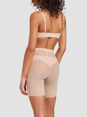 Wolford Tulle Control Shorts - Clay