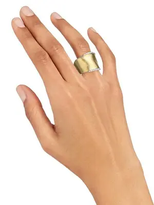 Marco Bicego Lunaria Diamond & 18k Yellow Band Ring - Gold