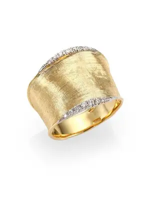 Marco Bicego Lunaria Diamond & 18k Yellow Band Ring - Gold