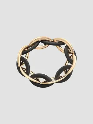 Vhernier Doppio Senso 18k & Ebony Wood Marquis Chain Bracelet - Rose Gold