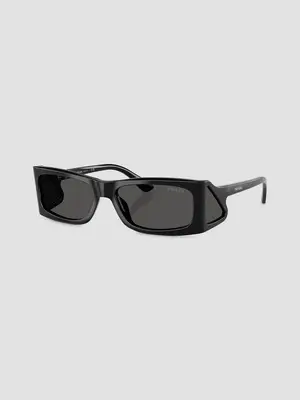 Prada 56mm Rectangular Sunglasses - Black