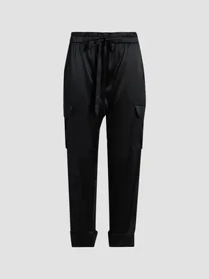 Cami Nyc Car Silk Charmeuse Cargo Pants - Black