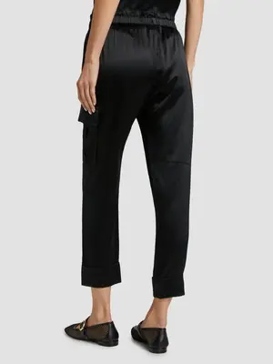 Cami Nyc Car Silk Charmeuse Cargo Pants - Black