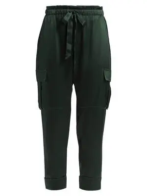 Cami Nyc Car Silk Charmeuse Cargo Pants Hunter