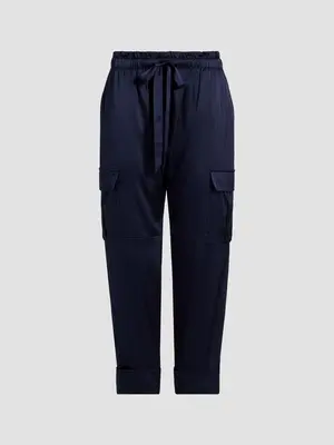 Cami Nyc Car Silk Charmeuse Cargo Pants Navy