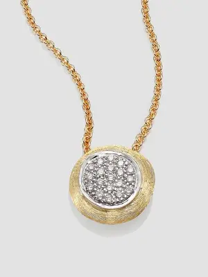 Marco Bicego Delicati Diamond, 18k Yellow & White Pendant Necklace - Gold