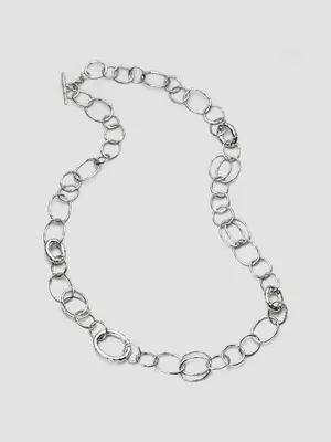 Ippolita Classico Long Sterling Hammered Bastille Link Chain Necklace - Silver