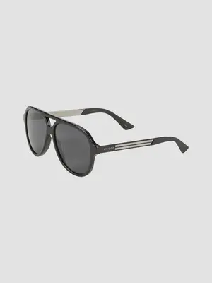 Gucci 59mm Aviator Sunglasses - Black