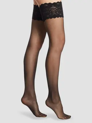 Wolford Satin Touch 20 Stay-up Thigh Highs - Black