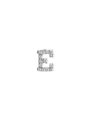 Meira T 14k White Gold Diamond Intial Single Stud Earring Initial E