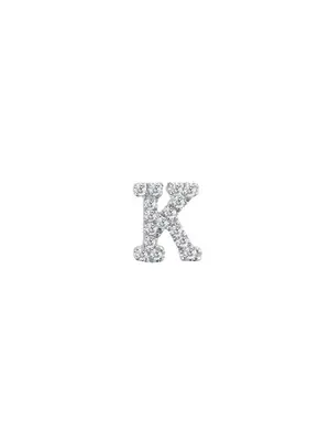 Meira T 14k White Gold Diamond Intial Single Stud Earring Initial K