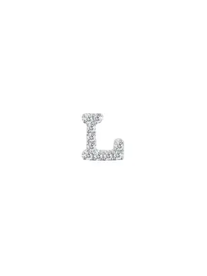 Meira T 14k White Gold Diamond Intial Single Stud Earring Initial L